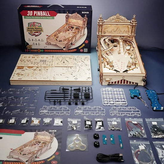 ROKR 3D Pinball Machine 3D Wooden Robotime model kit EG01 – GiftAffaire